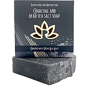 Relaxcation MEN SOAP WITH CHARCOAL, DEAD SEA SALT, OLIVE OIL, AND COCONUT OIL - MIX of whiskey, tobacco, leather, (Black Soap)