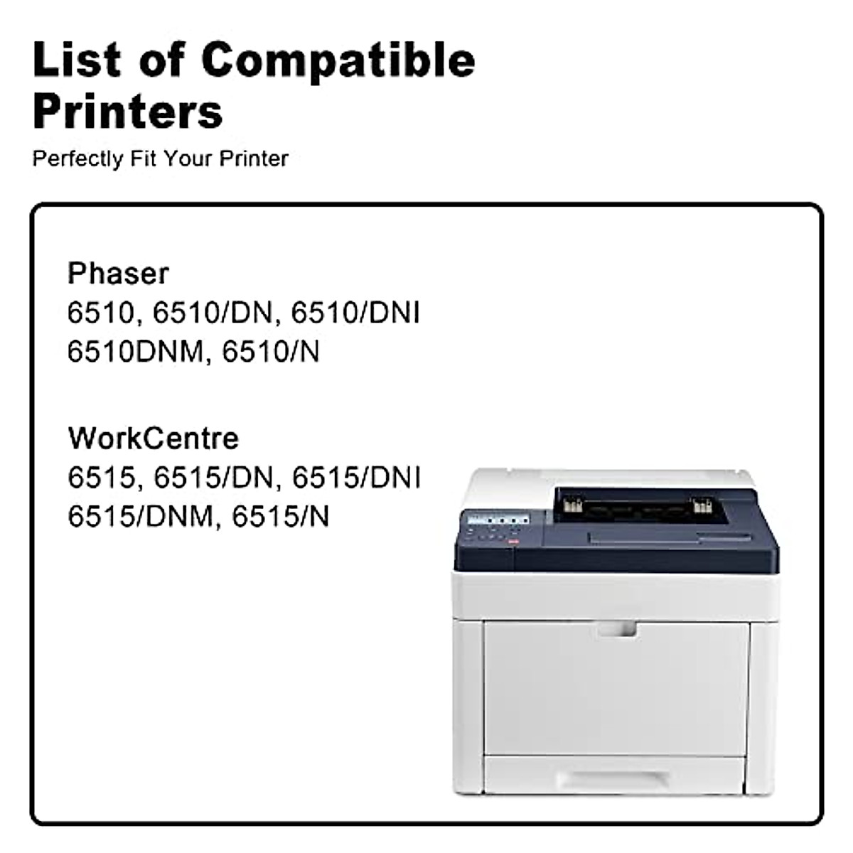 6510 / 6515 Extra High Capacity Toner Cartridge Compatible Replacement for Xerox Phaser 6510, WorkCentre 6515 Printer 4-Color Set (1 Black 1 Cyan 1 Magenta 1 Yellow)