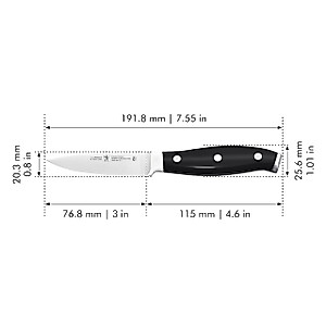 HENCKELS Forged Premio Paring Knife, 3-inch, Black/Stainless Steel