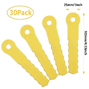 Kudoosen 30Pack 70289A Replacement Head Blades Fit for Weed Warrior 14867B Push-N-Load 3-Blade Trimmer Head and Pivotrim Hybrid 2-N-1 Weed Trimmer Heads