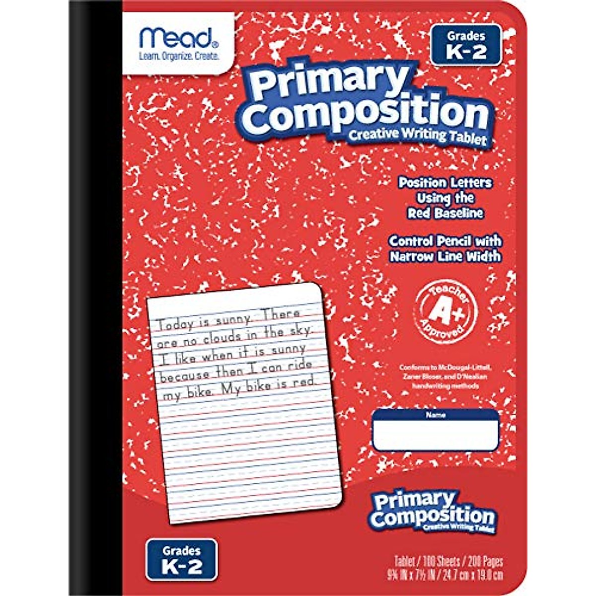 Mead Primary Composition Notebook K-2, 6 Pack Primary Ruled Composition Book, Color May Vary, Grades K-2 Writing Dotted Lined Notebook, 100 Sheets (200 Pages) 489902ELG