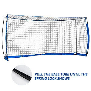 ZELUS Portable Soccer Goal Set: 12x6 ft Soccer Goal for Backyard Practice and 12 Soccer Cones | Soccer Equipment for Training & Fun for Outdoor Play w Knotless Net, 12 Sport Cones (Blue)