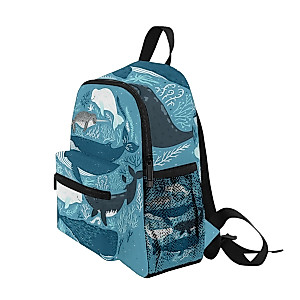 My Daily Kids Backpack Whales Sea Coral Nursery Bags for Preschool Children