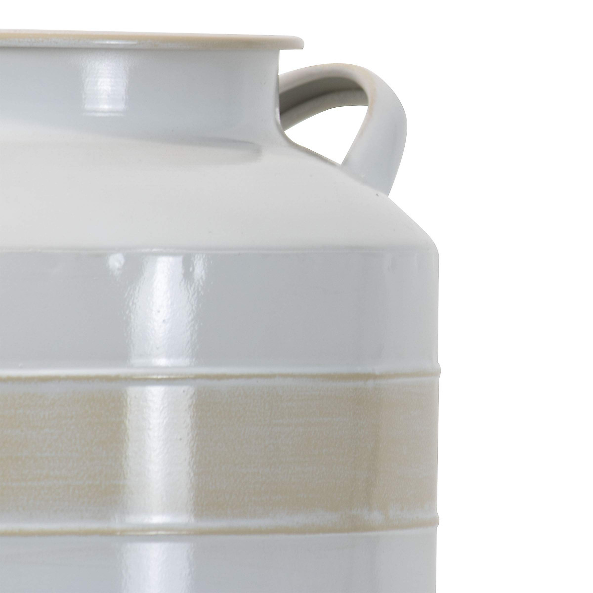 Foreside Home and Garden Antique White Large Metal Milk Jug Decorative Vase