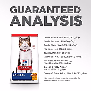 Hill's Science Diet Adult 7+, Senior Adult 7+ Premium Nutrition, Dry Cat Food, Chicken Recipe, 4 lb Bag