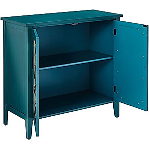 Kings Brand Antique Blue Buffet Server Cabinet / Console Table, Mirrored Doors