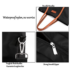 VOGUZY Laptop Tote Bag 15.6 Inch, Large Work Tote Bag Computer Shoulder Bag for Women, Laptop Carrying Case Gift for Office College Travel, Brown