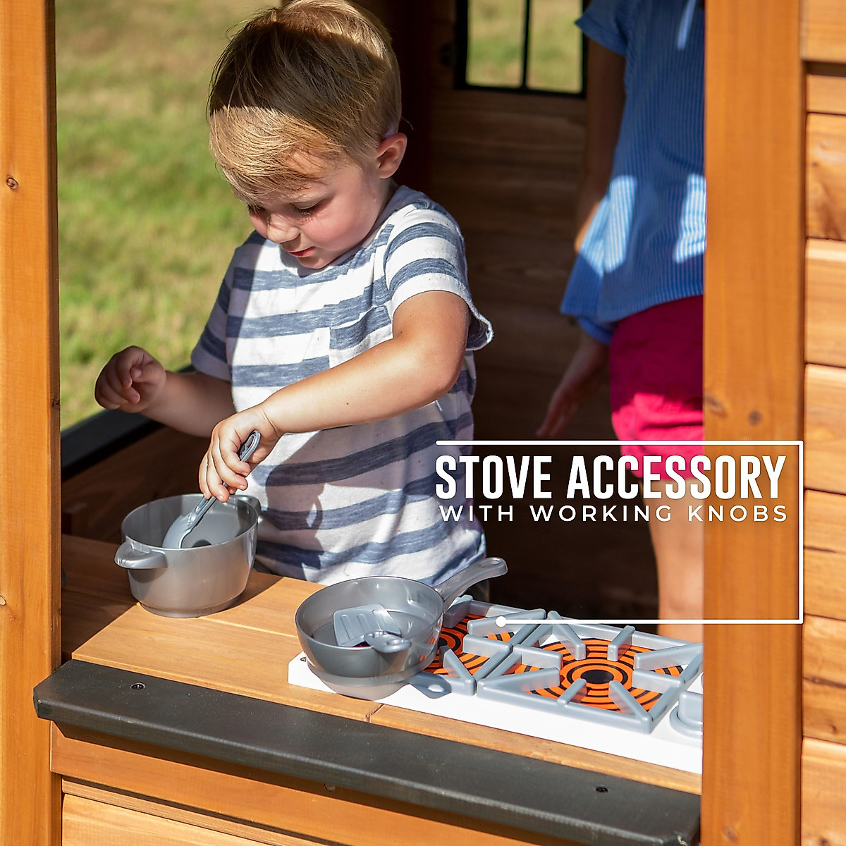 Backyard Discovery Sweetwater All Cedar Wooden Playhouse, Light Brown