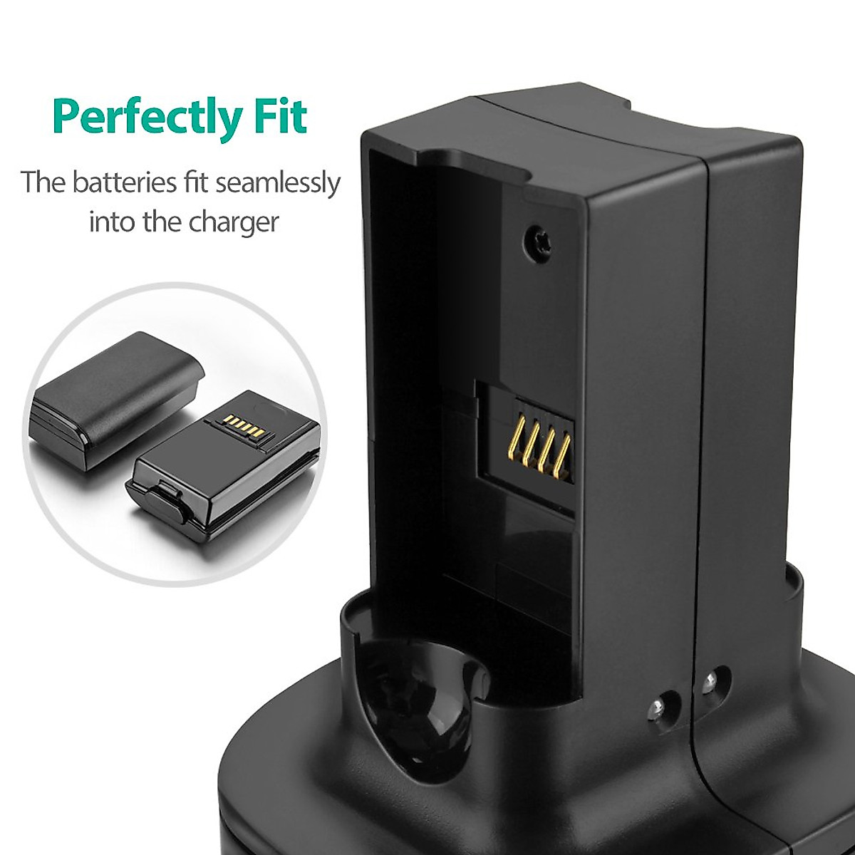 OBVIS for Xbox 360 Controller 2 Pack Rechargeable Battery Kit with Dual Charging Station Dock Charger Stand Base