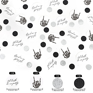 Til Death Do Us 180pcs Party Confetti - Bride or Die Bachelorette Party Decor,Gothic Wedding Decorations,Bachelorette Party Table Confetti With Dots,Halloween Carnival Party Photo Props