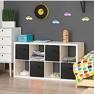 6 Pack - SimpleHouseware Foldable Cube Storage Bin, Black