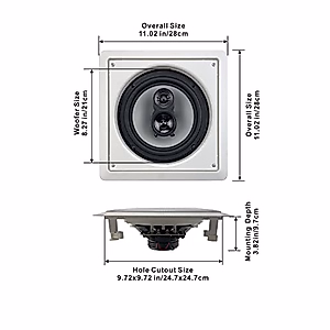 Acoustic Audio CS-I83S in Wall/Ceiling 8" Home Theater 5 Speaker Set 3 Way 1750 Watt CS-I83S-5S