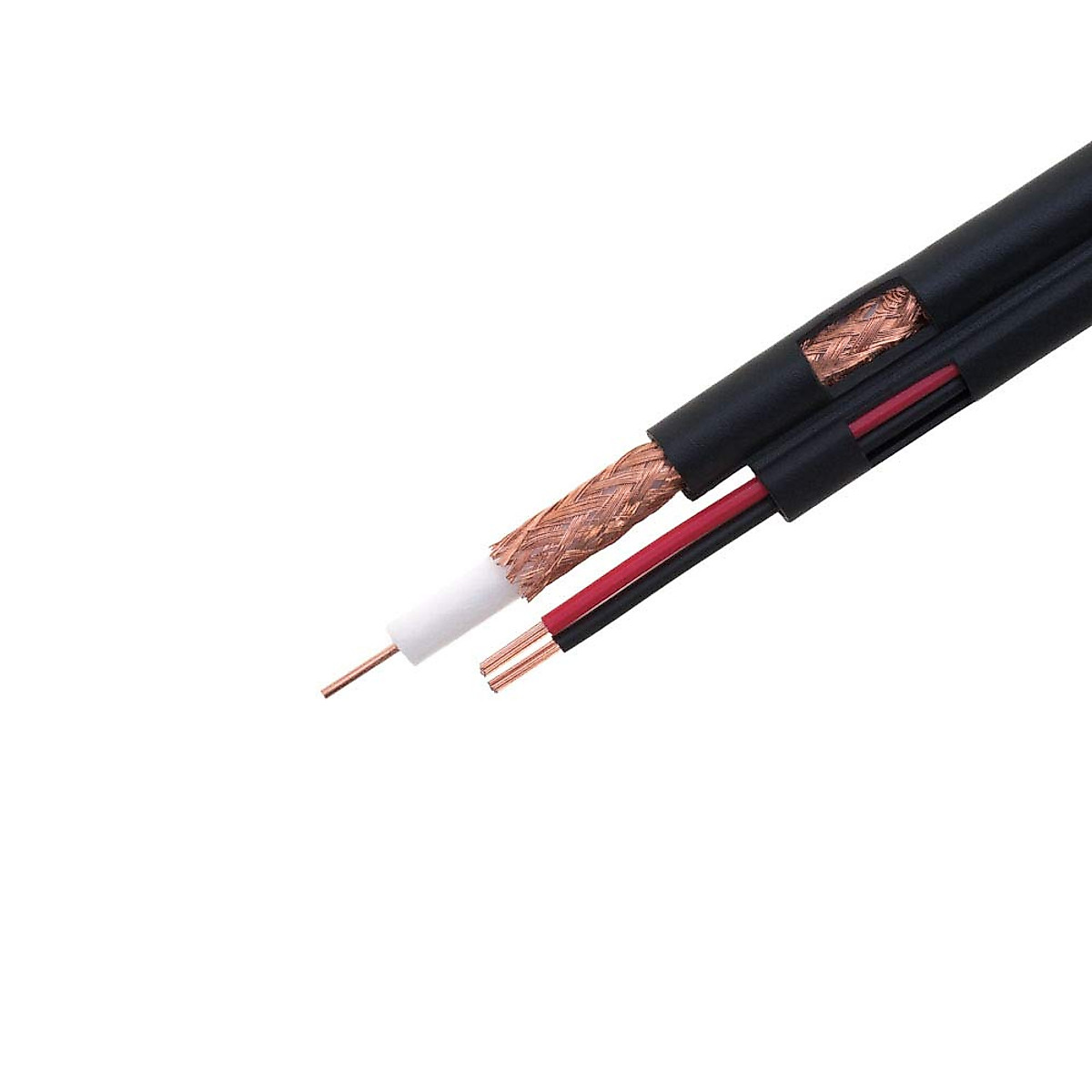 SATMAXIMUM RG59/U Siamese Cable CCTV Video Wire 20-Gauge + 18/2 AWG Power with 95% Shielding, 500ft, Black