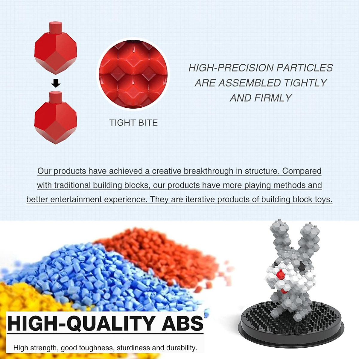 KADELE Easter Bunny Animals Toy Building Sets，Extremely Creative and Challenging STEM Building Toys,Educational Toys for Boys and Girls Ages 8 and Up(80 Pieces)