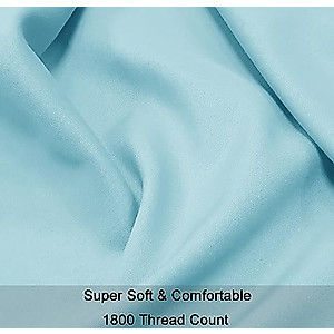 Mejoroom Full Bed Sheet Set - Super Soft Brushed Microfiber 1800 Thread Count Full Sheets with 16 inch Deep Pocket - Wrinkle Free - Breathable and Hypoallergenic - 4 Piece(Full, Blue Elixir)