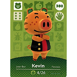 Nintendo Animal Crossing Happy Home Designer Amiibo Card Kevin 380/400 USA Version