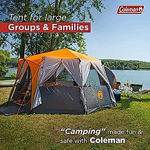 Coleman Tent Octagon, 6 to 8 Man Festival Dome Tent, Waterproof Family Camping Tent with Sewn-in Groundsheet