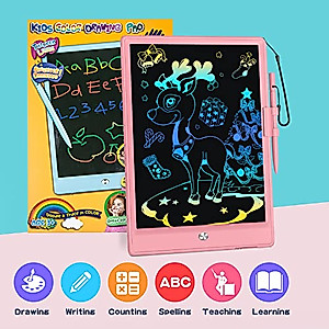 LCD Writing Tablet,10 Inch Drawing Tablet Kids Tablets Doodle Board Electronic Drawing Board for Adults and Kids Ages 3+ (Pink)