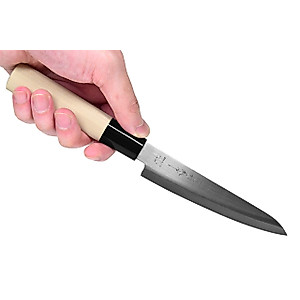 Seki Japan TSUBAZO Japanese Utility Petty Knife, Stainless Steel Fruit Knife, Shiraki Handle, 120 mm (4.7 in)