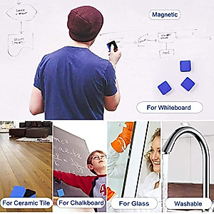 Dry Erase Erasers, 36 Pack Magnetic Whiteboard Eraser Chalkboard Eraser Dry Eraser for Classroom Office and home (Blue)