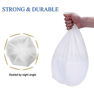 Small Trash Bags 4 Gallon Garbage Bags Waste Basket Bin Liners Bags For Bathroom, Kitchen, Office, Home Bedroom ,Car- Clear White (125 Count)