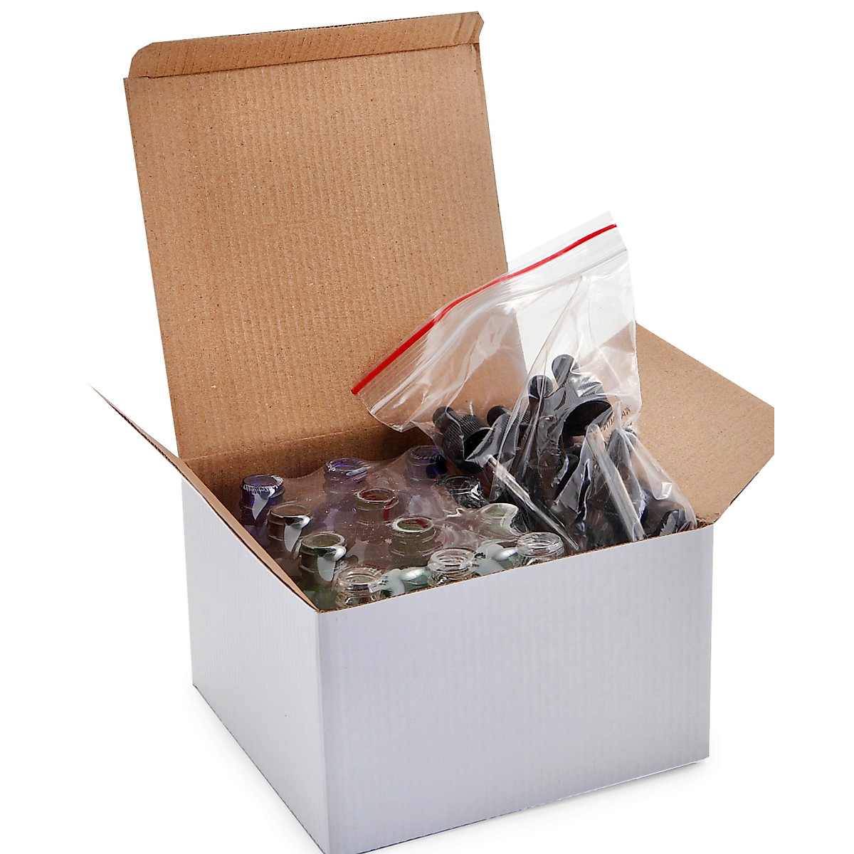 Vivaplex, 12, Assorted Colors, 2 oz Glass Bottles, With Glass Eye Droppers