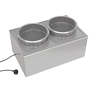 KoolMore Commercial Bain Marie Countertop Food Warmer, Soup Station, and Buffet Table Server with Two Serving Pots, Stainless-Steel Steamer with Auto Shut Off (CFW-4), Silver