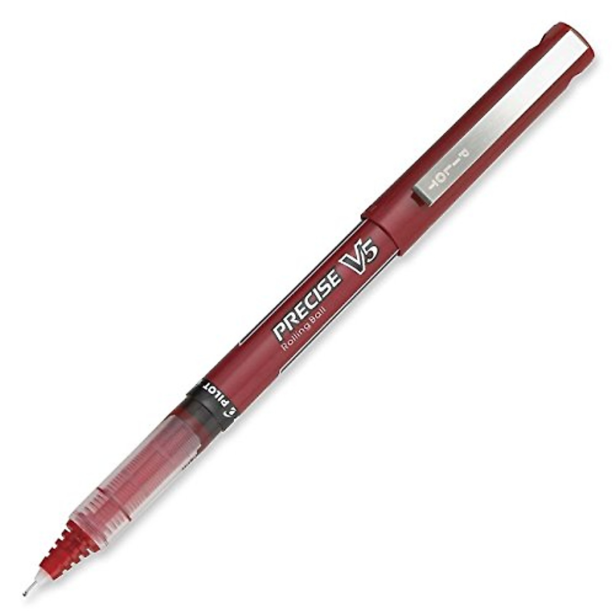Pilot Precise V5 Stick Rolling Ball Pens, Extra Fine Point, Red Ink, 6 Pack