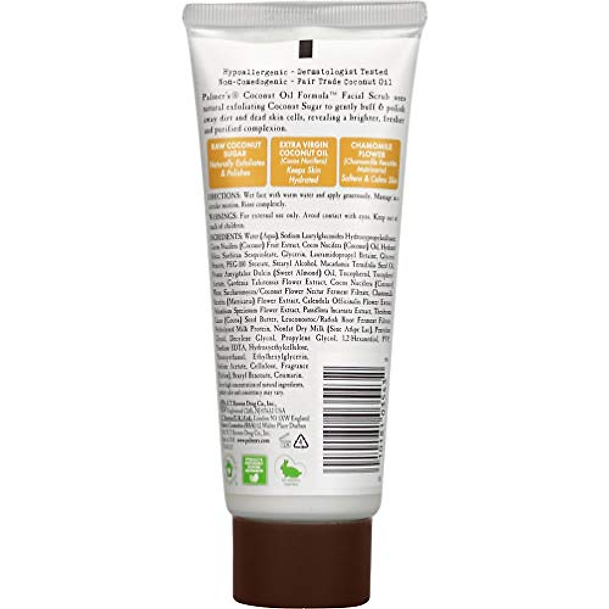 Palmer's Coconut Oil Formula Coconut Sugar Facial Scrub Exfoliator, Face Scrub to Gently Exfoliate Away Dirt and Dead Skin Cells with Chamomile to Soften & Calm, 3.17 Ounces (Pack of 1)