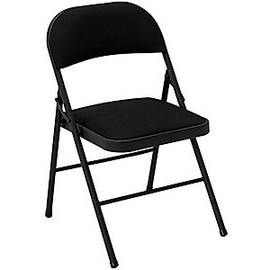 COSCO Fabric Folding Chairs, Black (4-pack)