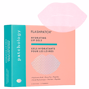 Patchology FlashPatch Hydrating Lip Mask Gels with Hyaluronic Acid, Green Tea and Peptides for Ultra Hydration & Repair - Best Dry Lip Treatment & Moisturizer for Dry Lips - Day & Night Use (5 Count)