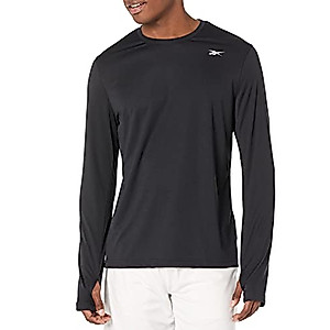 Reebok Men's Standard Long Sleeve Workout Shirt, Night Black, X-Large