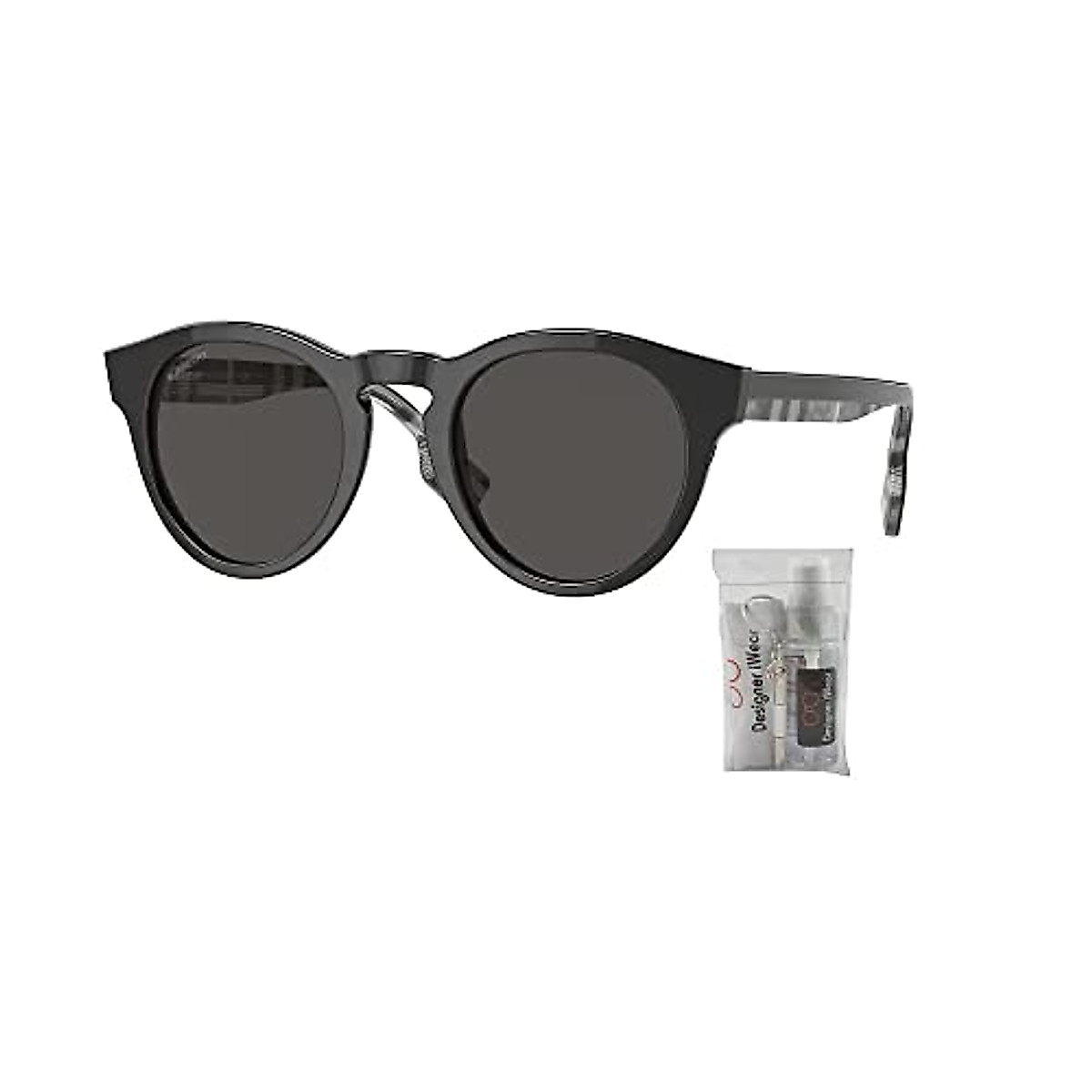 BURBERRY Reid BE4359 399687 49MM Black/Dark Grey Phantos Sunglasses for Men + BUNDLE With Designer iWear Complimentary Eyewear Kit