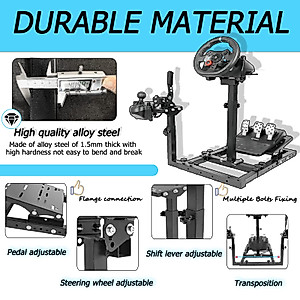 Anman G29 Racing Wheel Stand Fit for Logitech G920 G923 G27,Thrustmaster T150 T248 T300RS TMX,Fanatec Driving Simulator Cockpit Gravity Upgrade,Steering Wheel Pedal Seat Not Included