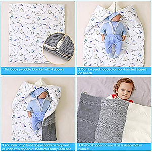 Baby Swaddle Blanket Stroller Wrap,Soft Thick Fleece Warm Blanket Newborn Sleeping Bag for 0-12 Month Boys Girls