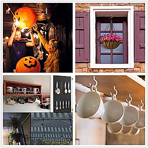 Hayodo 2 inches Ceiling Screw Hooks 15Pcs with Reusable Case Vinyl Coated Cup Hook Holder Screw-in Hooks for Hanging (Black)