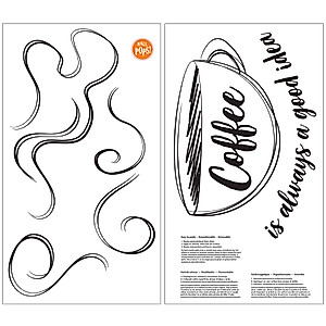 Wall Pops DWPQ3076 Always Coffee Quote Wall Decal, Black