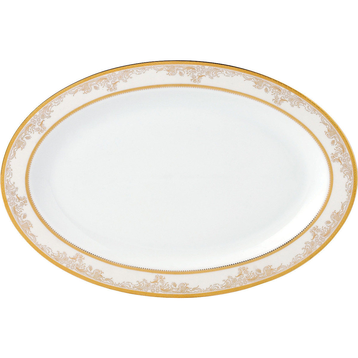 Lorren Home Trends 57 Piece 'Chloe' Bone China Dinnerware Set (Service for 8 People), Gold