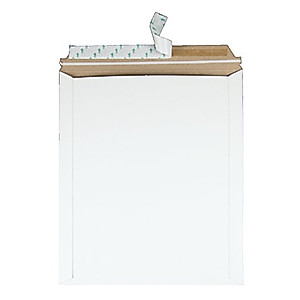 Quality Park Extra-Rigid Fiberboard Photo Document Mailers, Redi-Strip, White, 12.75x15, 25 per box (64019)