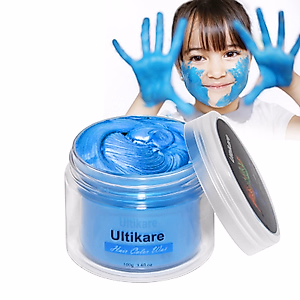 Temporary Hair Color for Kids, Ultikare Blue Hair Dye Natural Styling Wax Color Instant Mud Cream Gel 3.4 Fl Oz Girl Gifts, Party, Cosplay DIY, Children's Day