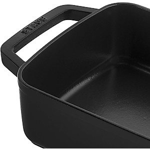 Staub Cast Iron 12-inch x 8-inch Roasting Pan - Matte Black, Made in France