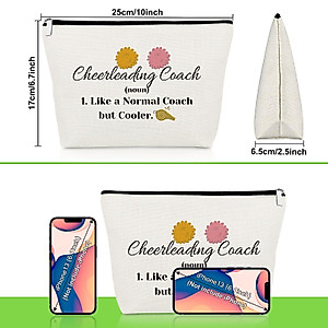 Gevody Cheer Coach Gift Cheerleading Coach Gifts Makeup Bag Cheer Mom Cosmetic Bag Thank You Appreciation Present for Cheerleader Team Mom Retirement Birthday Graduation Present Travel Cosmetic Pouch