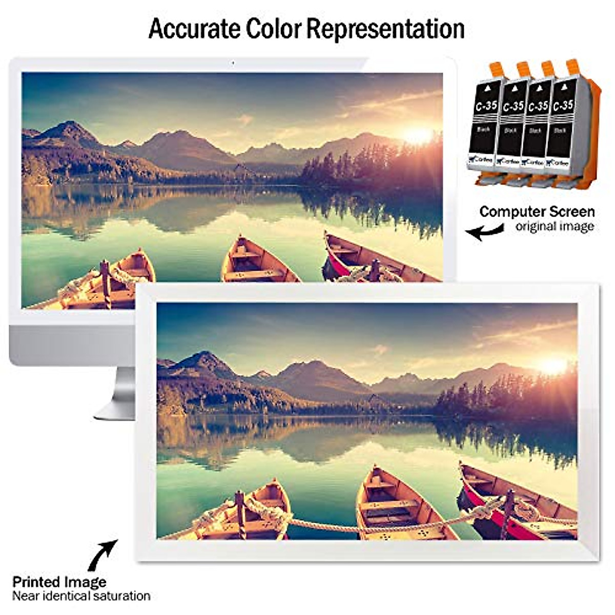 Cartlee 4 Compatible PGI-35 High Yield Ink Cartridges for PIXMA iP100, PIXMA iP110 (4 Black)