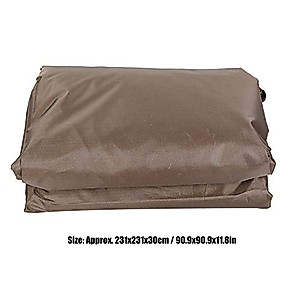 Outdoor Garden Foldable Square Rainproof Sunscreen SPA Covers Bathtub Protector Cover Hot Spring Bath Cover 90.9x90.9x11.8in (Coffee)