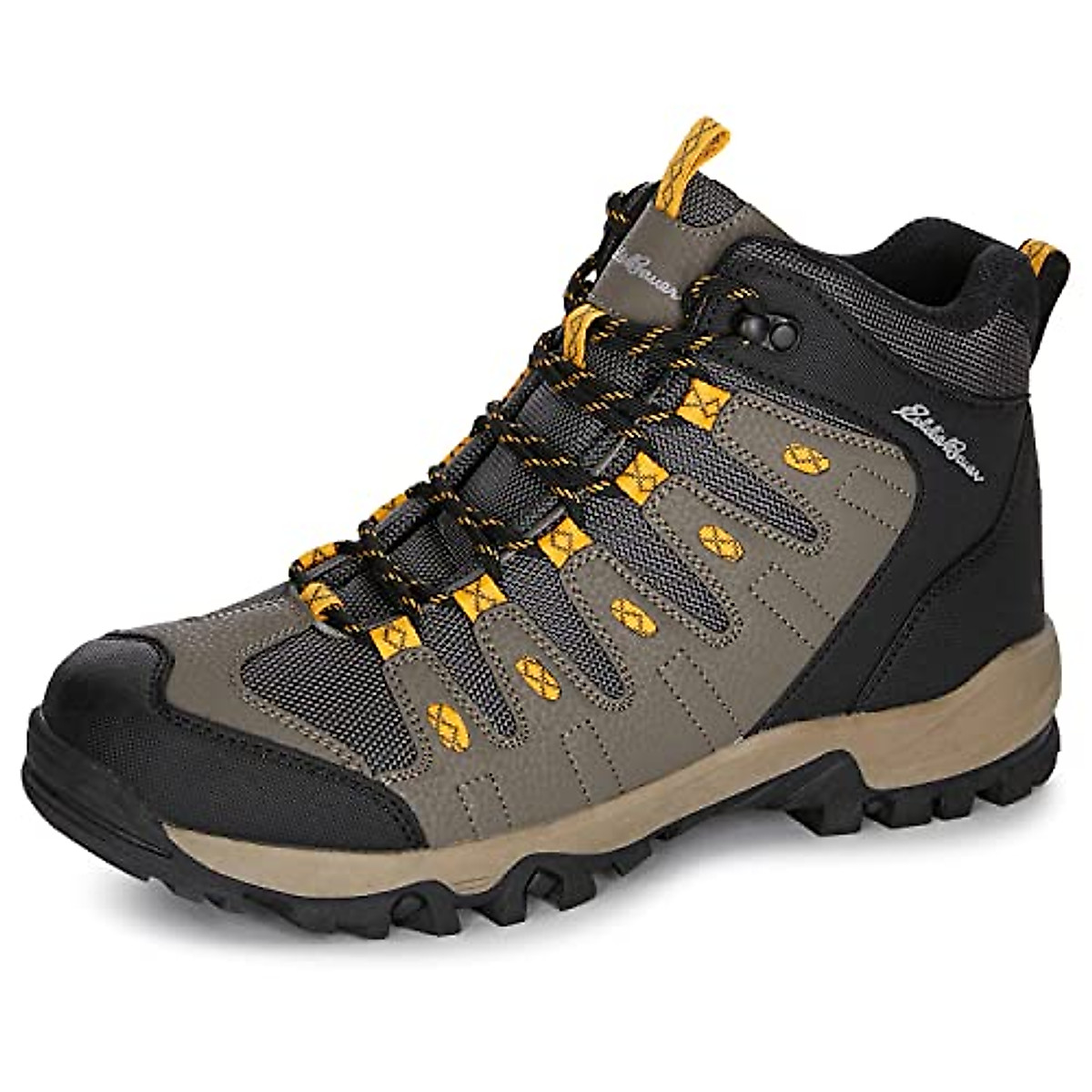 Eddie Bauer Mont Lake Hiking Boots for Men | Waterproof, Multi-Directional Lugs, Stylish & Protective Design Traction Outsole Memory Foam Insole