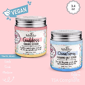 Bella & Bear Ocean Spray Body Scrub - Travel Size - Vegan 3.4oz (3.4 oz) (3.4 oz)