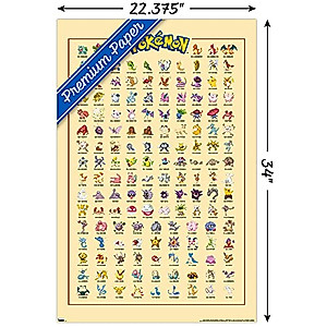 Trends International Pokémon - Kanto Grid Wall Poster, 22.375" x 34", Premium Unframed Version