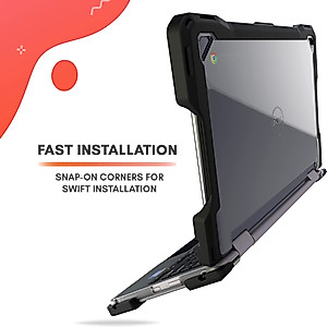 UZBL Case for Dell Chromebook 11.6” 3120 | 3110 | 3100 Clamshell and 2-in-1 | Protective Hard Shell Polycarbonate Clear Case Cover | Student-Proof Rubberized Edge Protection