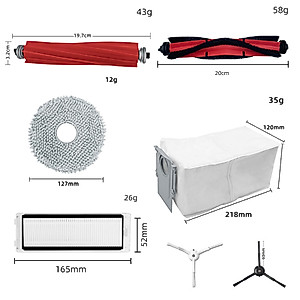 HUAYUWA Vacuum Accessories Set Compatible for Roborock Q Revo Self-Cleaning Sweeping Robot Vacuum Cleaner P10 Replacement Parts, 2 Roller Brushes + 6 Side Brushes + 6 Filters + 6 Dust Bags + 12 Rags