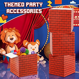 6 Pcs Brick Block Boxes 11.8 Inch, Halloween Trunk or Treat Decorations, Party Favor Box, Mystery Boxes, Props Boxes for Game Party Decorations Birthday Party Supplies